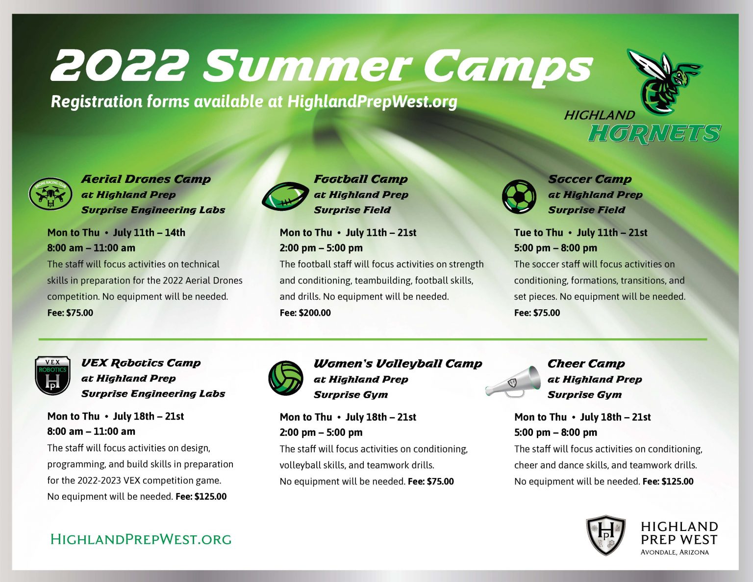 Summer Camps - Highland Prep West